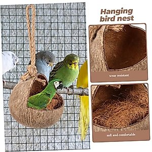 balacoo Coconut Shell nest Parrot Hammock Hamster Hammock Suspending Bird Hammock Bird House Parrot Supply Bird Coco Swing Parrot Sleeping Hammock Bird Sleeping Nest The Bird's nest Bed