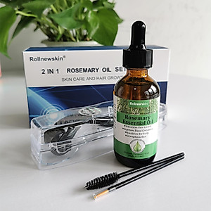 Rollnewskin Rosemary Oil for Hair Growth - Rosemary Essential Oil for Hair Growth, nourishes Beards, moisturizes Eyelashes and Cares for Skin (60ml)