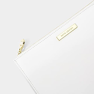 KATIE LOXTON Bridal Stone Love Laughter and Happily Ever After Womens Vegan Leather Clutch Pouch Pearl Color
