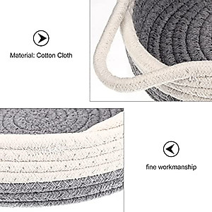 Alipis 2pcs Laundry Cosmetics Office Fruits Cotton Container Straw Hampers Fabric with Towels Baskets Snacks Handles for Home Jewelry Rope Bucket Tools Nursery Bottle Sewing Holder Small