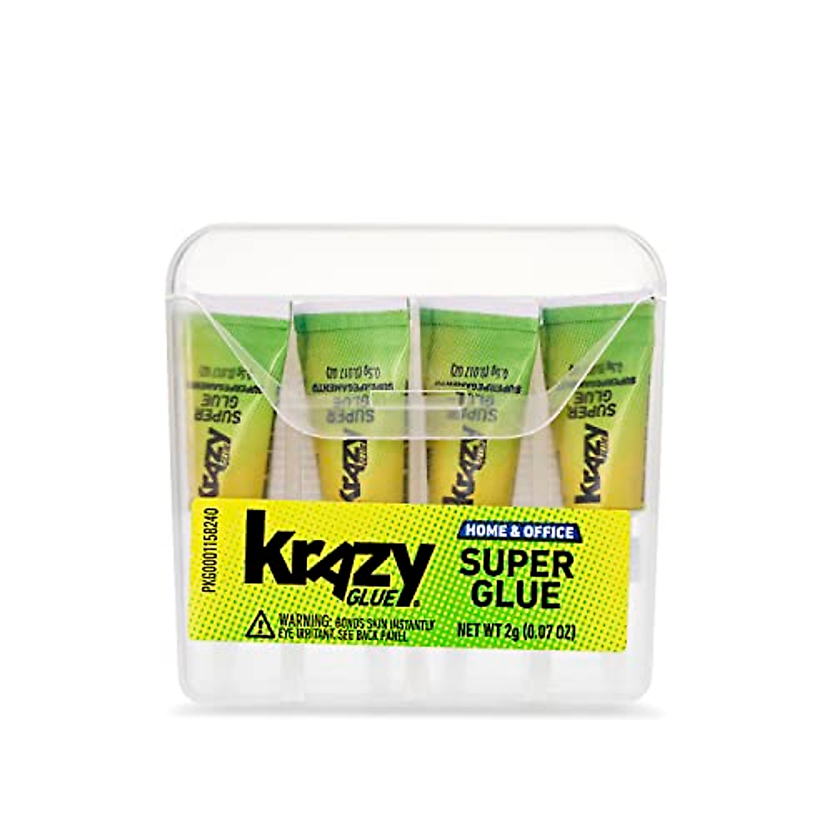 Krazy Glue KG82048SN Home & Office Super Glue, Single-Use Tubes, Fine Tip, 0.5 Grams, 4 Count, 0.07 oz, Original Version