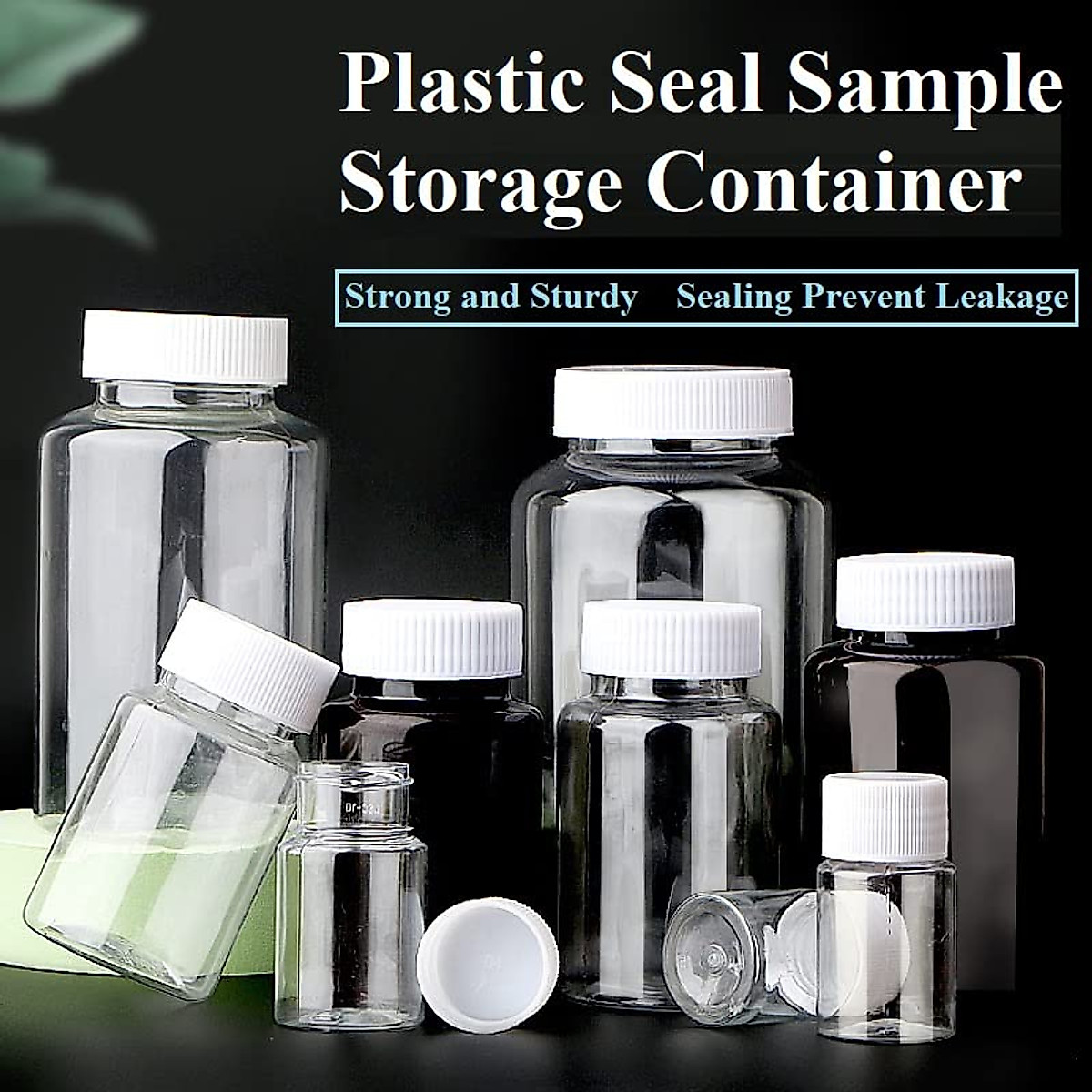 Bettomshin 30Pcs 30ml PE Plastic(Food Grade) Bottles, Wide Mouth Lab Reagent Bottle, Liquid/Solid Sample Seal Sample Storage Container