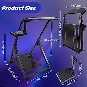 Guil Vim Racing Wheel Stand Steering Wheel Stand Shifter Mount Adjustable Racing Stand for Logitech G29 G920 G27 G25 G923 Supporting Thrustmaster T248X T248 T300 T150 458 TX PS3 PS4 PS5 PC