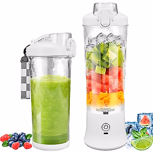 20 oz Personal Portable Blender, BPA Free USB C Rechargeable Blender with Travel Lid