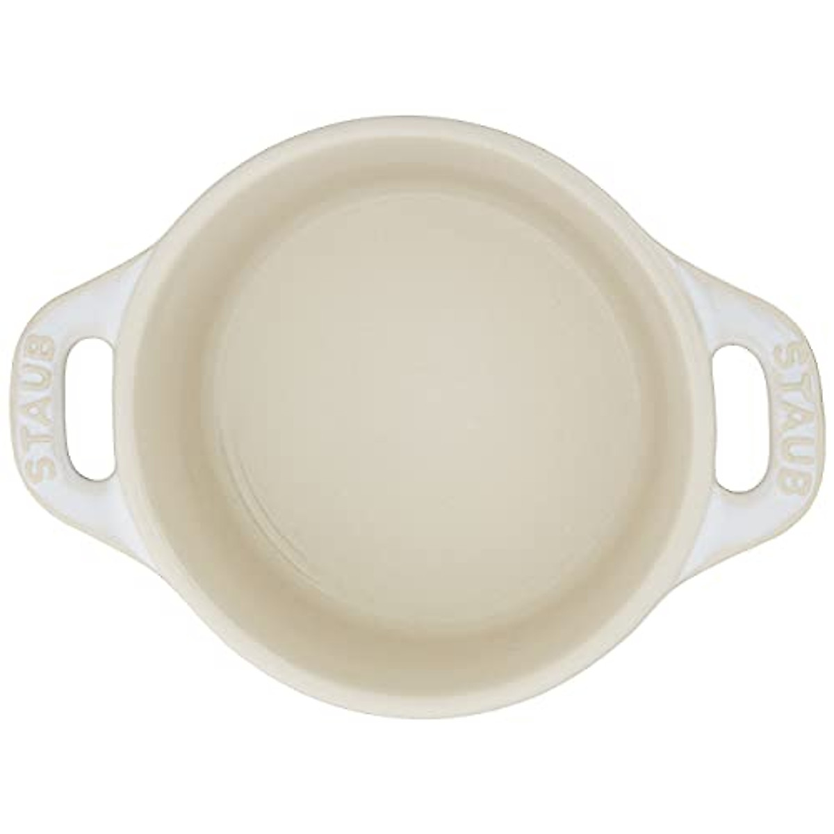 STAUB Ceramics Mini Round Cocotte Set, 3-piece, Rustic Ivory