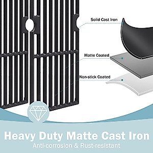 Criditpid Grill Grates for Charbroil Performance 4 Burner 463347017, 463335517, 463377017, 463243518, 463347519, 18 x 25 Inch Cooking Grates for Char-Broil Replacement Parts G470-0002-W1, G470-0003-W1