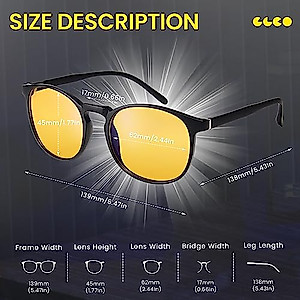 IBOANN 3 Pack Blue Light Blocking Glasses Women/Men, Fake Vintage Eyeglasses with Clear Lens,Fashion Round Retro Frame