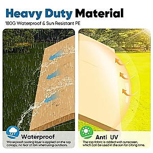 Quictent 10X20ft Heavy Duty Carport Car Canopy Galvanized Car Tent Outdoor Boat Shelter with Reinforced Steel Cables-Beige