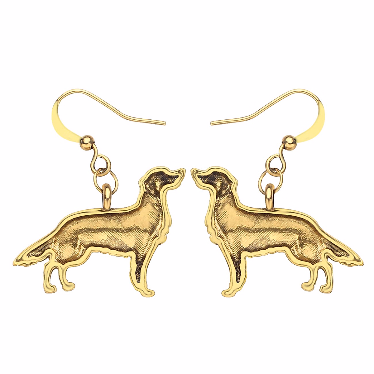DUOWEI Dainty Golden Retriever Dog Earrings Vintage Dangle Drop for Women Teens Girls Aesthetic Jewelry Gifts (Gold Plated Golden Retriever)