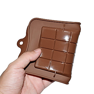 homEdge Break-Apart Chocolate Molds, Set of 4 Packs Food Grade Non-Stick Silicone Protein and Energy Bar Molds