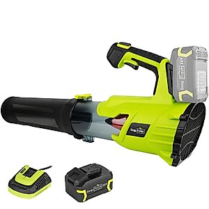SnapFresh Cordless Leaf Blower - 550CFM Electric Leaf Blower Cordless with 4.0 Ah Battery and Fast Charger - 20V Lightweight Leaf Blower for Yard and Garden, Battery Operated Blower for Lawn Care
