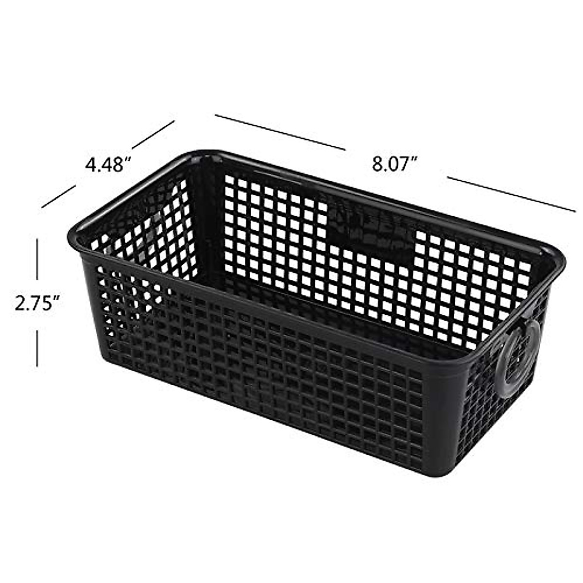 Tstorage Black Small Plastic Storage Baskets, 6 Packs