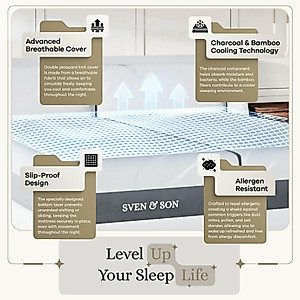 Sven & Son Luxury Hybrid Spring Mattress, Premium Materials, CertiPUR-US, Made in The USA, 14 inch Medium Soft - Split King