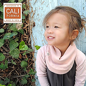 Kishu Baby Indi GOTS Organic Infinity Scarf Bib Set - 4-Way Reversible, 8 Layer Muslin Drool Bibs (Sage, Lavender, Peach)