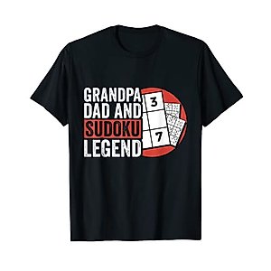 Mens Grandpa Dad And Sudoku Legend, Sudoku Puzzle Solving T-Shirt