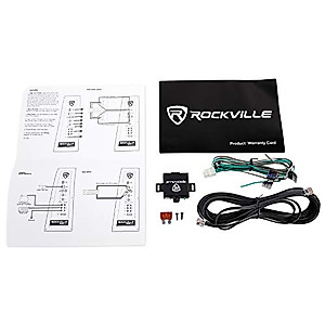 Rockville RWS12CA Slim 1200 Watt 12" Powered Car Subwoofer Enclosure + Wire Kit