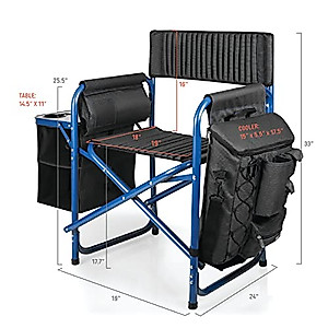 ONIVA - a Picnic Time Brand Fusion Original Design Outdoor Folding Chair, Gray with Blue Frame, 33 x 7 x 21