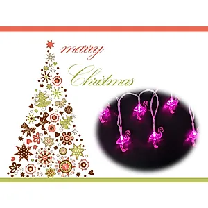 WIND Flamingos Holiday LED Christmas Light Phone Charging Cable, 8 LED Pink 50inch Charger Cord for Phone 14/Pro Max/Pro/Plus,Phone 13/Pro Max/Pro/Mini,12 Pro Max/11 Pro/8/7 Airpods etc