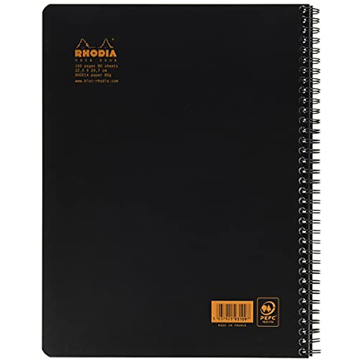 Rhodia Wirebound Notebook, A4+, Lined - Black