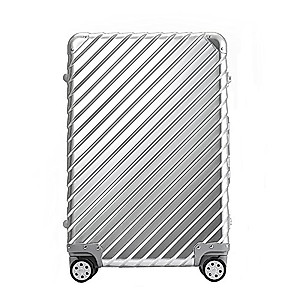 Enkloze KLASIK Aluminum Carry-On Suitcase - Spinner 100% Aluminum TSA Approved (Suitcase - 24", Silver)
