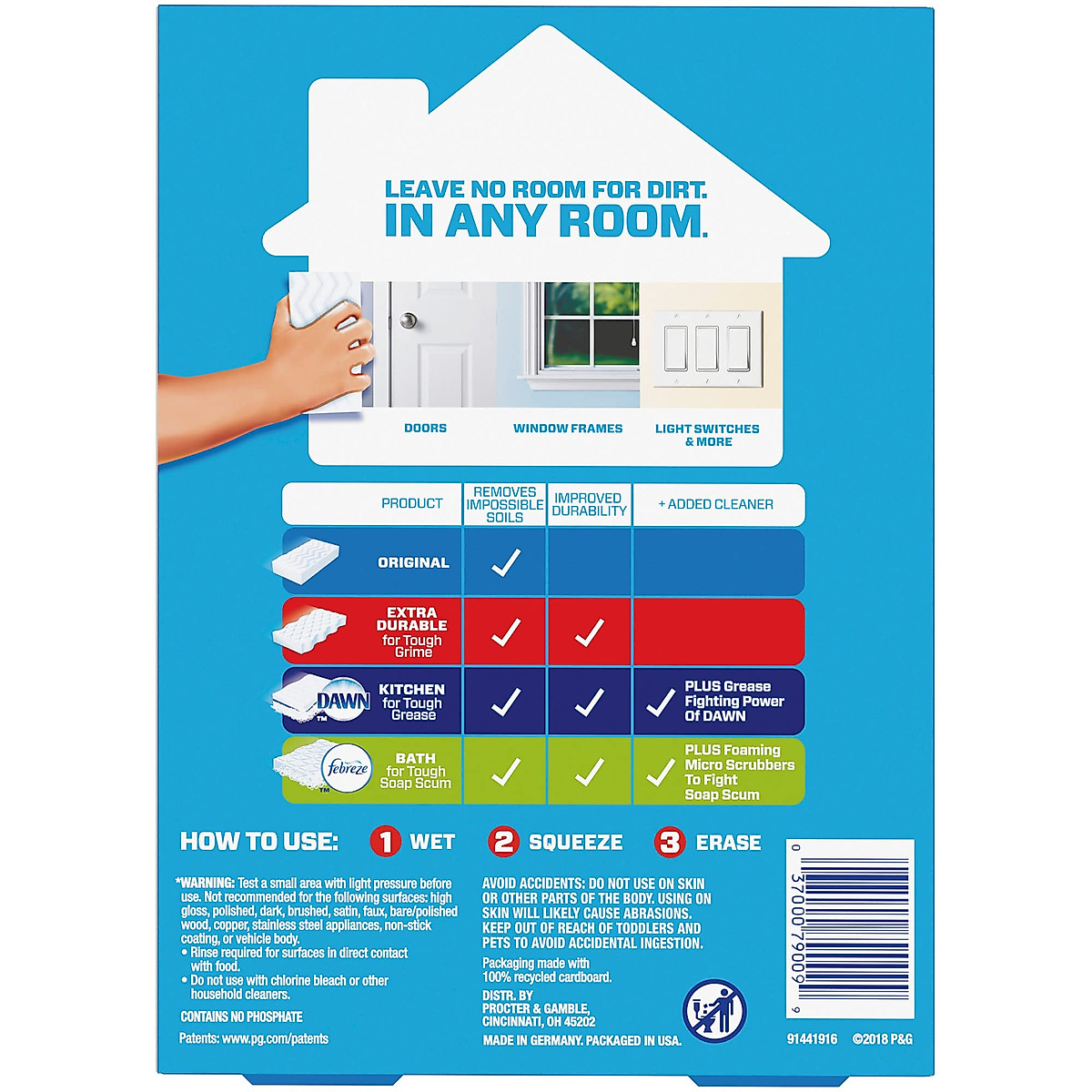 Mr. Clean® Magic Eraser Original Scrubbers, 6 Per Box, Case Of 6 Boxes