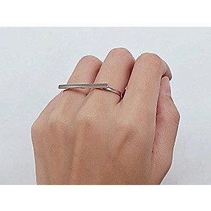SOVATS Double Finger Band Ring for Women 925 Sterling Silver Rhodium Plated - Simple, Stylish &Trendy Nickel Free Ring Adjustable Size