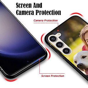 Personalized-Customm Phone Case for Samsung Galaxy s23 Plus with Picture Photo Text Name - Customized s 23 Plus Cellphone/Smartphone/Mobilephone Soft Thin Cover (Black)