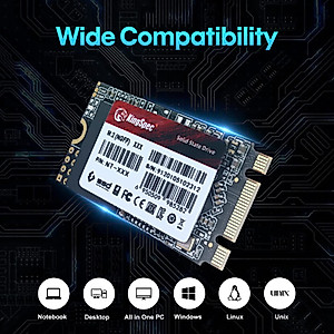 KingSpec M.2 SATA SSD, 128GB 2242 SATA III 6Gbps Internal M.2 SSD, Ultra-Slim NGFF State Drive for Desktop/Laptop/Notebook (2242, 128GB)