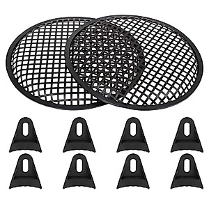 X AUTOHAUX 2pcs 10 Inch Black Car Audio Speaker Cover Metal Mesh Subwoofer Grill Horn Guard