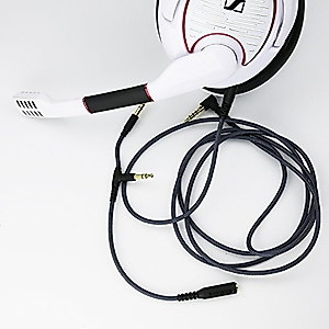 NewFantasia Replacement Audio Cable Compatible with Sennheiser Game ONE, Game Zero, PC 373D, GSP 350, GSP 500, GSP 600 Gaming Headsets 2m/6.6ft