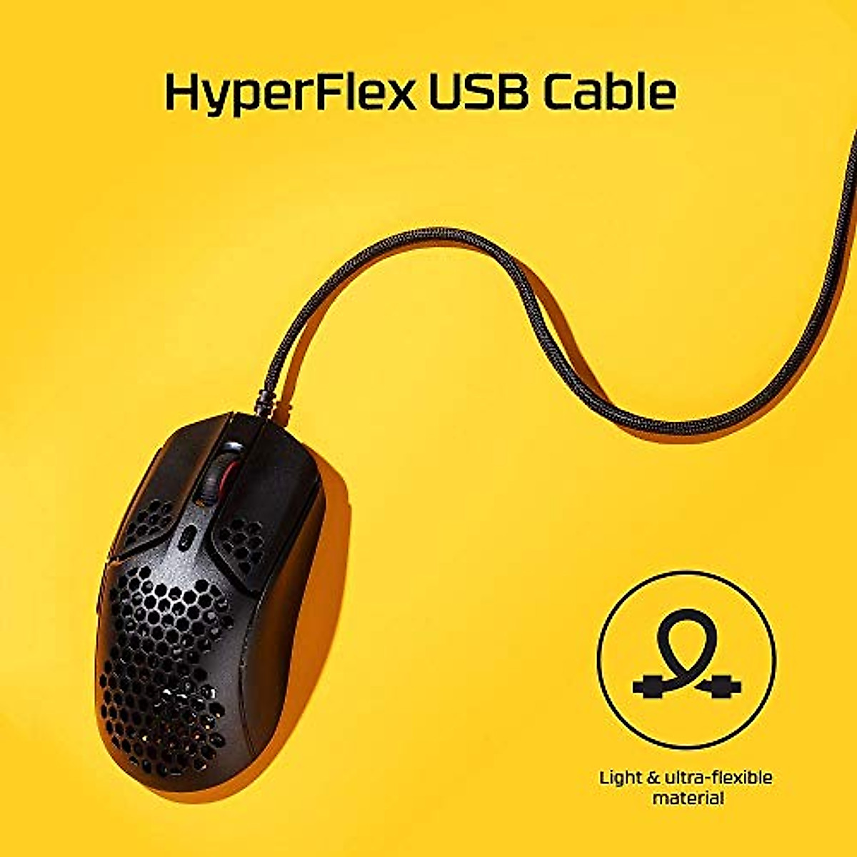 HyperX Pulsefire Haste Gaming Mouse 59g Hex Honeycomb Shell Customizable RGB Hyperflex USB Cable 16000 DPI 6 Programmable Buttons for PC PS5 PS4 Xbox Series X|S Xbox One (Renewed)