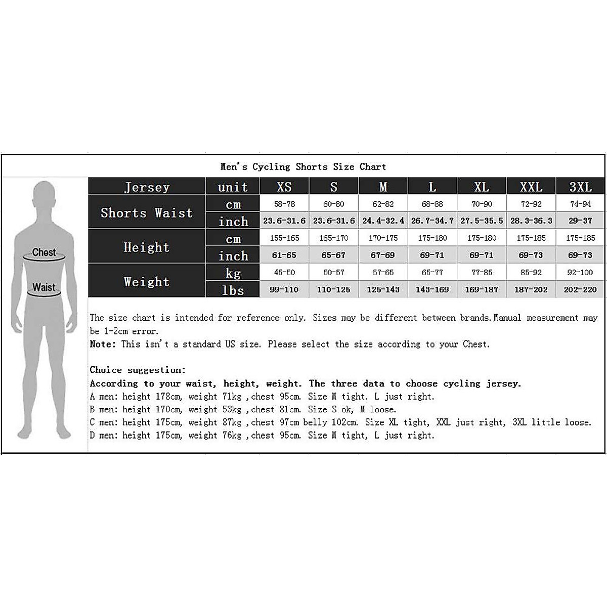 Weimostar Men's Cycling Shorts Padded Bicycle Riding Pants Bike Biking Clothes MTB Cycle Wear Tights Gear Red Size M