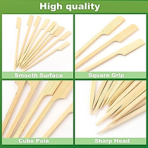 800 Pack 6 Inch Bamboo Skewers for Appetizers Food Toothpicks Wood Picks for Cocktail, Grilling, BBQ, Barbecue, Fruit, Kebab, Sandwiches, Cheese, Sausage, Veggies, Desserts, Salad, Party Favor