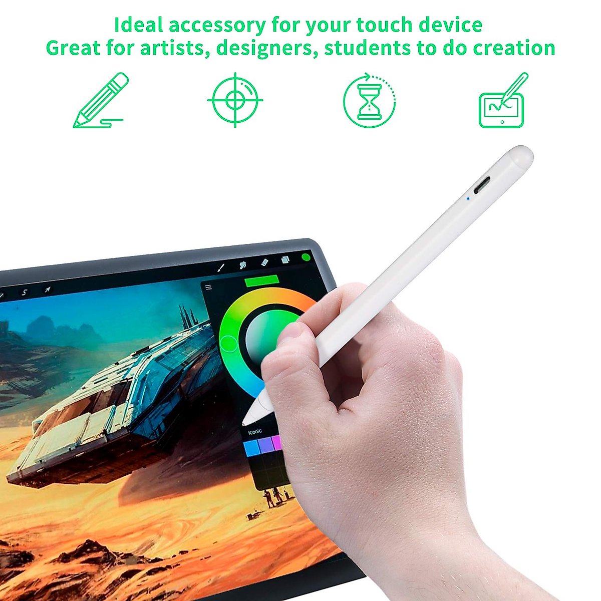 Active Stylus Pen for Lenovo Flex 5/7 2-in-1,Digital Pencil Compatible with Lenovo Flex 5/7 2-in-1 Stylus Pen,Good for Note-Taking and Sketching Pens with Touch Control,White