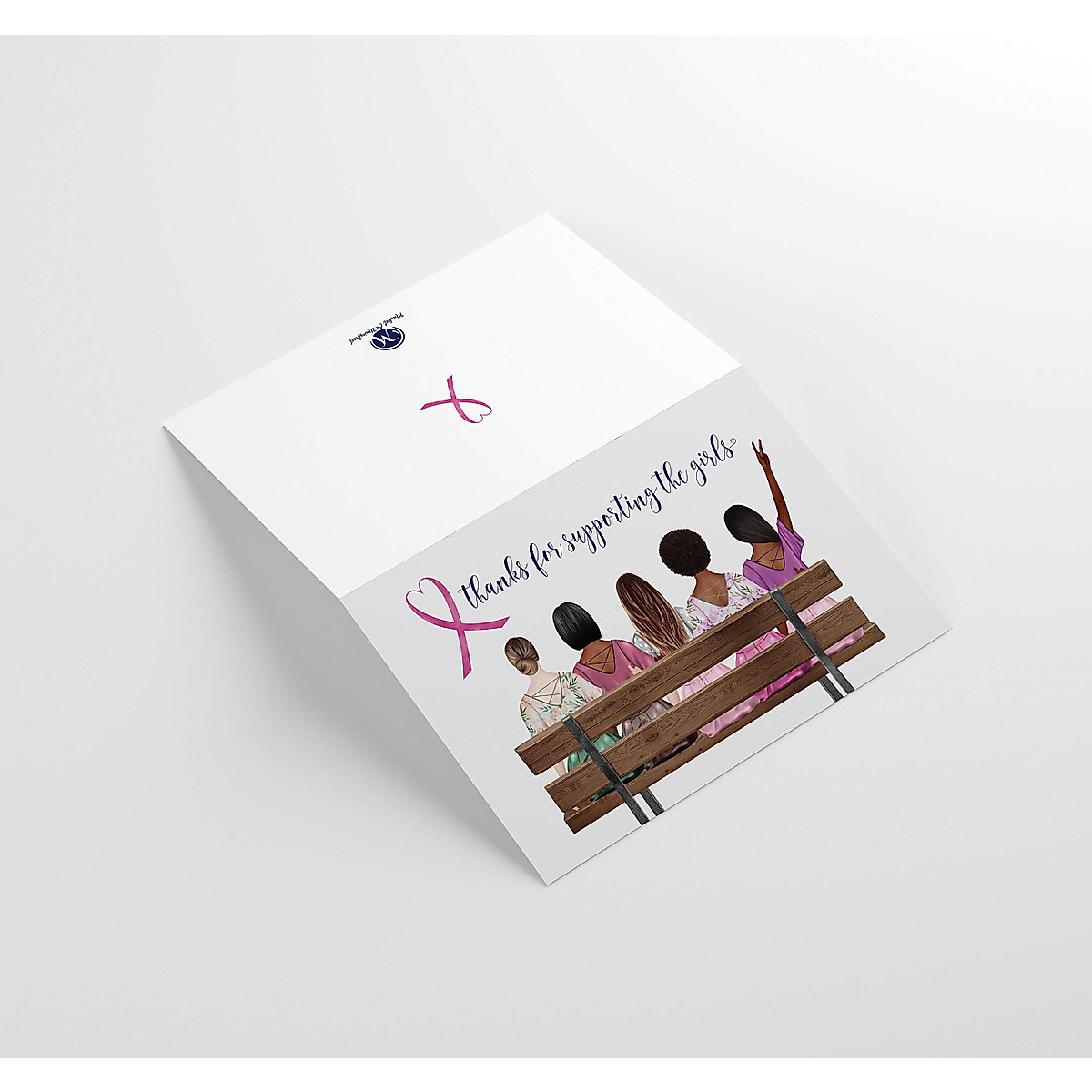 M Market On Mainstreet Breast Cancer Support Thank You Cards with Envelopes, Blank Inside, 25 Cards with Envelopes, Made in the U.S.A. (Support The Girls)