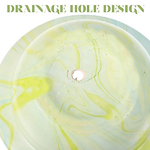 African Violet Pots Ceramic Succulent Planters with Drainage 1 Set Round Ceramic Bonsai Pot Shallow Flower Pot with Wood Tray Floral Planter Bowl for Home Office Garden Green Home Decor