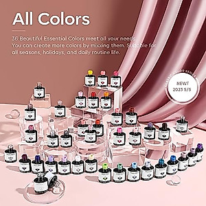 Modelones Gel Nail Polish Set, 36 Colors Gel Polish 7ml All Seasons Collection Nude Pink Red Blue Glitter Soak off Nail Lamp Nail Art Manicure Set DIY Salon Home Halloween Xmas Gift for Women Girls