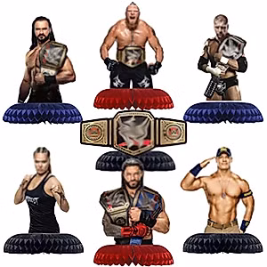Wrestling Birthday Party Decoration, 7Pcs Wrestling Theme Party Centerpieces, Table Toppers, Cake Toppers, Wrestling Boxing Match Party Supplies for Boys and Girls