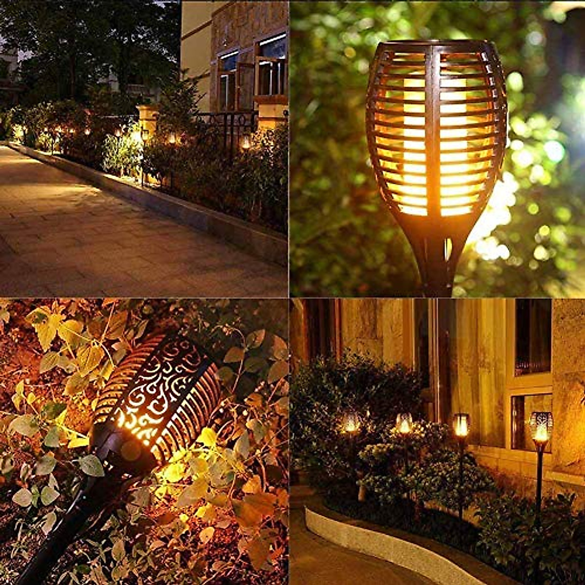 Rayodesol Solar Flame Torch Lights Outdoor, Decorative Pack of 1 pcs Each 96 LED Lamp with Dancing Flames Torches Landscape, Waterproof Outdoors Garden Patio Deck Decorations Lighting with Auto On/Off