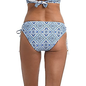 La Blanca Women's Side Tie Hipster Bikini Swimsuit Bottom, Capri Blue//Mediterranean Breeze, 6