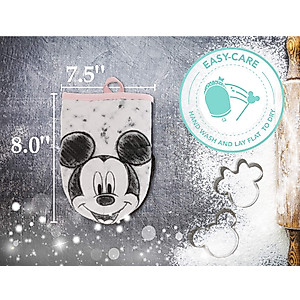 Disney Kitchen Neoprene Mini Oven Mitts, 2pk-Heat Resistant Oven Gloves with Insulation Ideal for Handling Hot Kitchenware-Non-Slip Grip, Hanging Loop, 5.5 x 7 Inches - Mickey and Minnie Sketch Pink