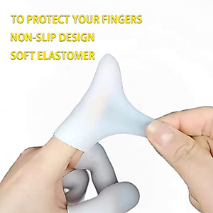 Gel Finger Protectors Finger Caps Silicone Fingertips Protection - Finger Cots Great for Hands Cracking, Eczema Skin,Finger Cracking and Other Finger Pain Relief (20pcs) (Apricot)