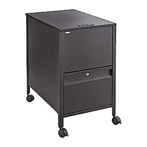 Safco Products Locking Mobile Tub File with Drawer, Letter Size, Black