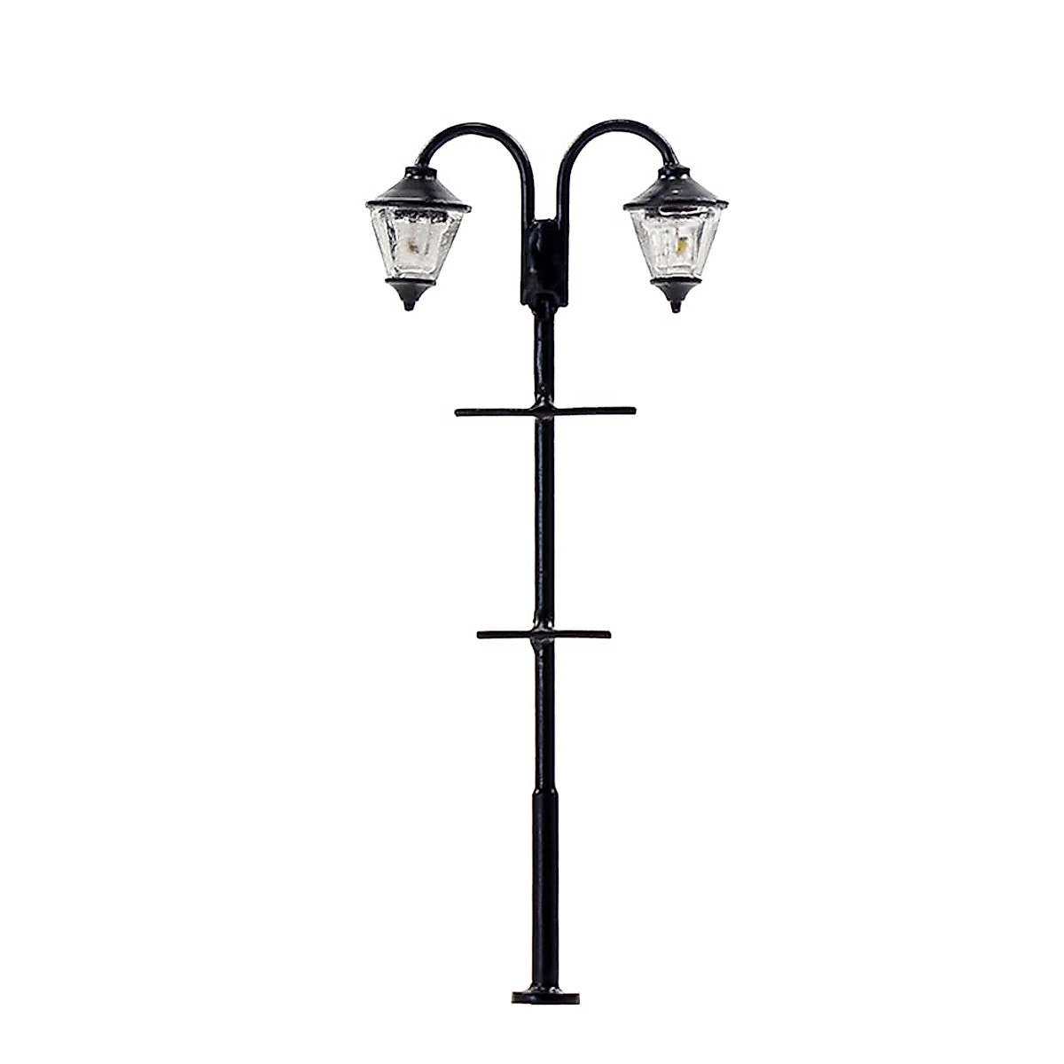 LYM59 5pcs Model Railway Street Lgiht Lamppost Lamp HO Scale 65mm or 2.56inch Two-Heads LEDs