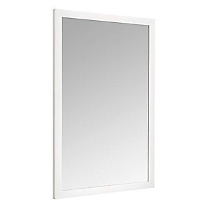 Amazon Basics Rectangular Wall Mount Mirror 24" x 36", Standard Trim, White