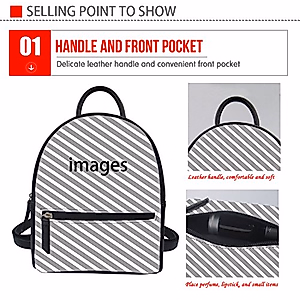 PZZ BEACH Leopard Striped Animal Print Durable Mini Leather Backpack- Waterpoof & Anti Scratch, Brown Cheetah Pattern