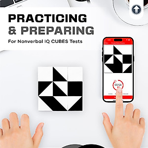 IQ Test Cubes (Black and White) – 9 Kohs Cubes, Practice for Block Design Test, BDT, WPPSI, WAIS IV and WISC V Test, Montessori Educational Blocks to Improve Concentration, Coordination and Memory