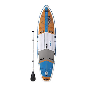 THURSO SURF Max Multi-Purpose Inflatable Stand Up Paddle Board SUP 11'6 x 34'' x 6'' Two Layer Deluxe Package Includes Carbon Shaft Paddle/2+1 Quick Lock Fins/Leash/Pump/Roller Backpack
