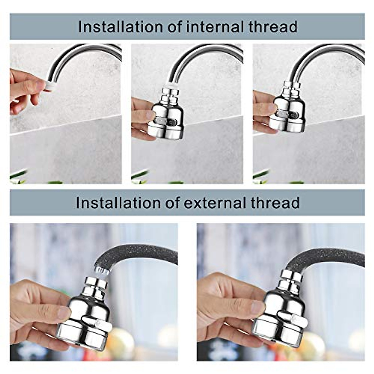 Upgraded 2021 Srmsvyd Movable Kitchen Faucet Head 360° Rotatable Faucet Sprayer Head Replacement Anti -Splash Tap Booster Shower and Water Saving Faucet for Kitchen