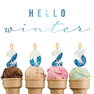 Frozen Themed Birthday Candles, 3rd Birthday Candle for Party Supplies, Winter Birthday Party Supplies, 2.76 inch Number 3 Cake Topper Decoration (Number 3)